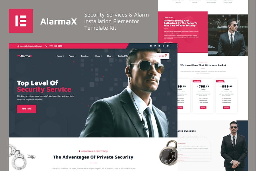 Alarmax - Security Services & Alarm Installation Elementor Template Kit ...