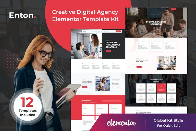Enton - Creative Agency Elementor Template Kit - Prime Access