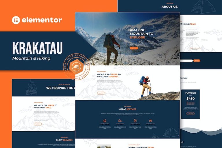 Krakatau - Mountain & Hiking Elementor Template Kit - Prime Access