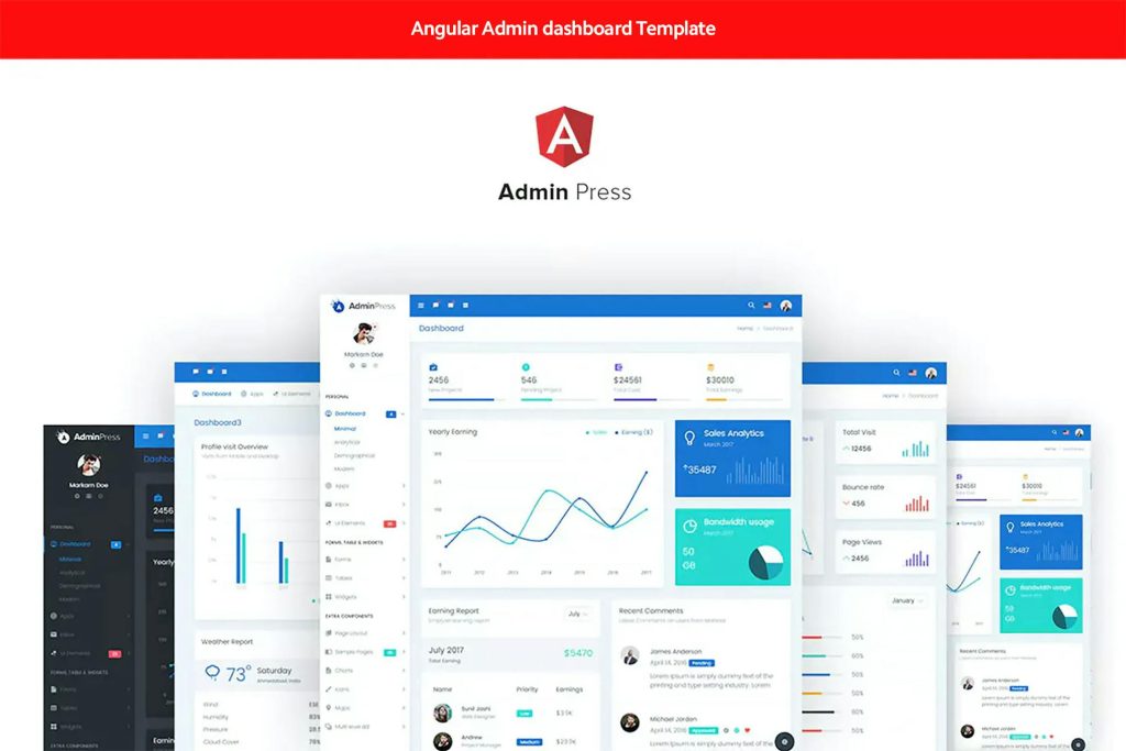Admin Press Angular 10 dashboard Template Angular 10 dashboard template ...
