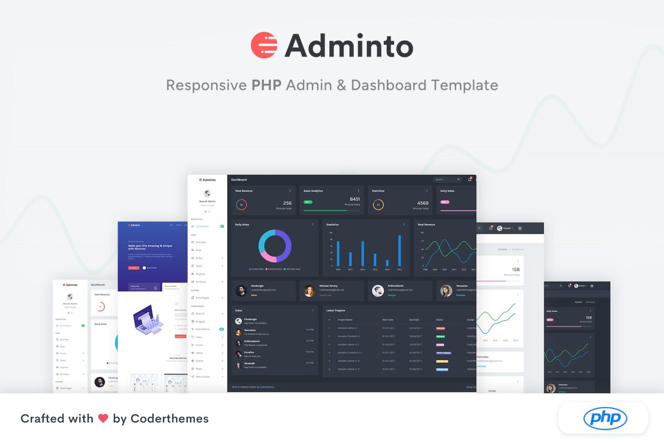 Adminto - PHP Admin Dashboard Template Adminto is a fully featured ...