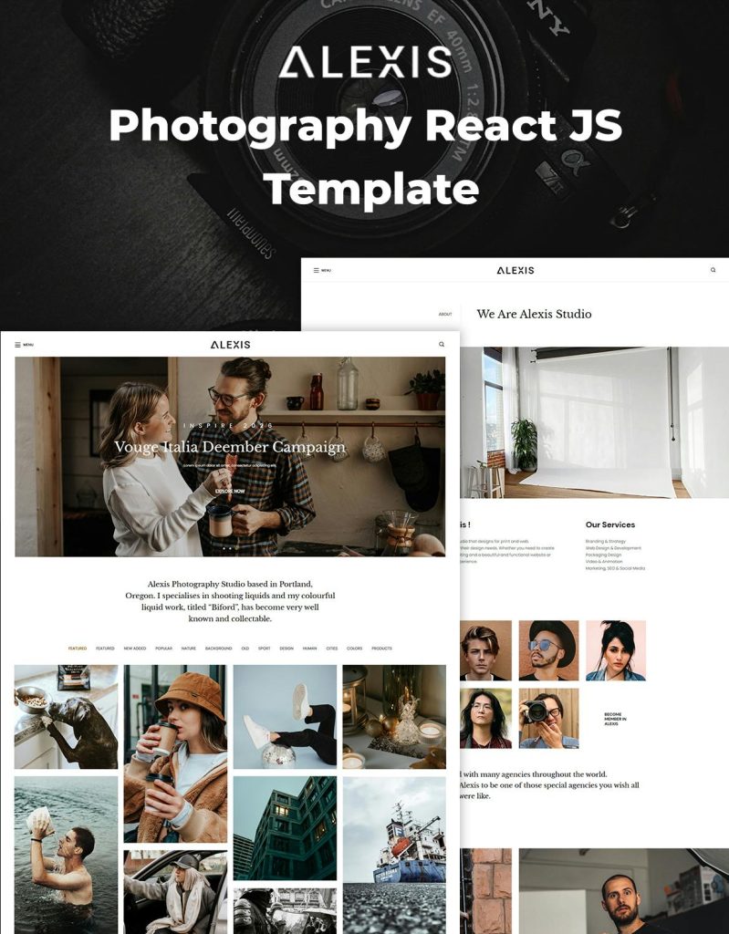 Alexis – Photography React JS Template Alexis React JS Template is a combination of outstanding ...