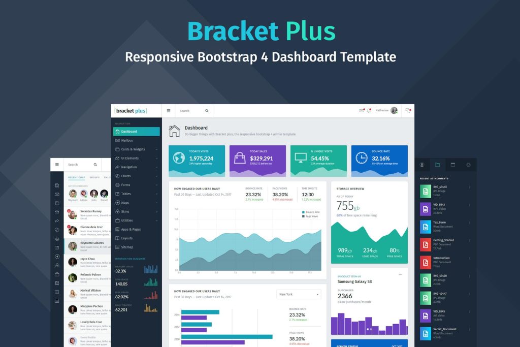 Bracket+ Responsive Bootstrap 4 Dashboard Template Clean and Modern Responsive Bootstrap 4 ...