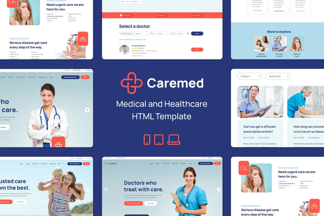 Caremed – Medical & Healthcare HTML Template A beautiful, minimal and ...