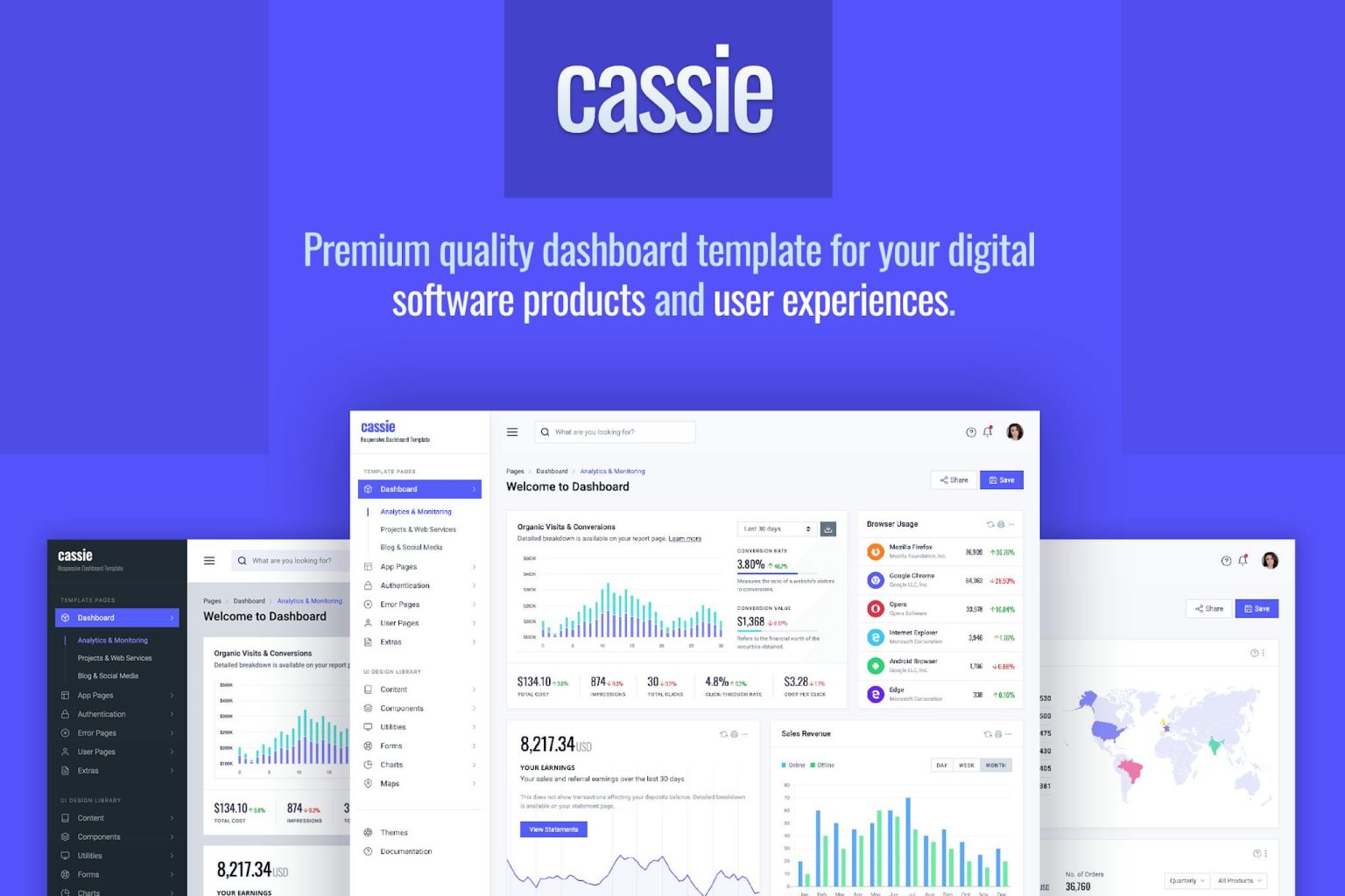 Cassie Responsive Bootstrap 4 Dashboard Template Fully Responsive Dashboard and Admin Template ...