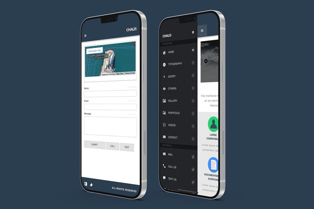 Chalis | Mobile Website Template A Simple Sidebar Based Mobile Website ...