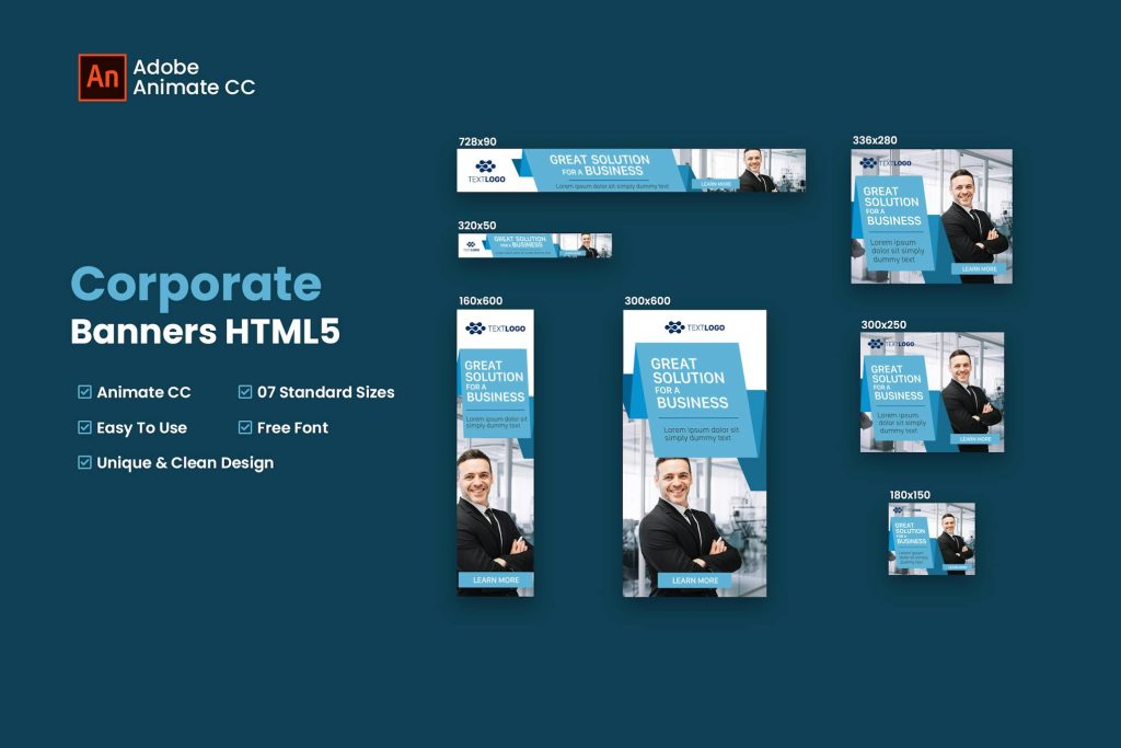 Corporate Business Banners HTML5 - Animate CC Corporate Business ...