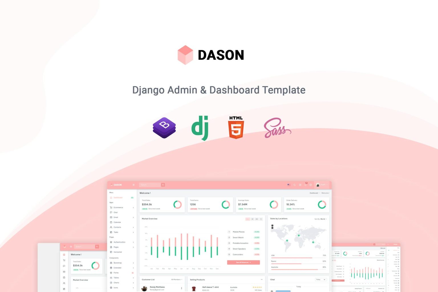 Dason - Django Admin & Dashboard Template Dason contains lots of new ...