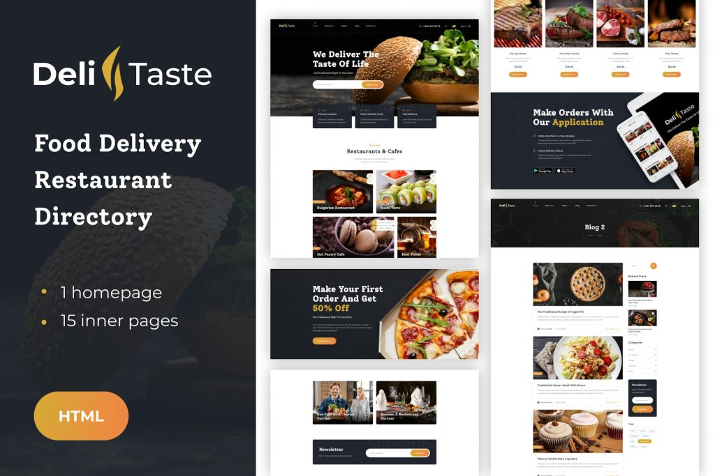 DeliTaste - Food Delivery HTML Template - Prime Access