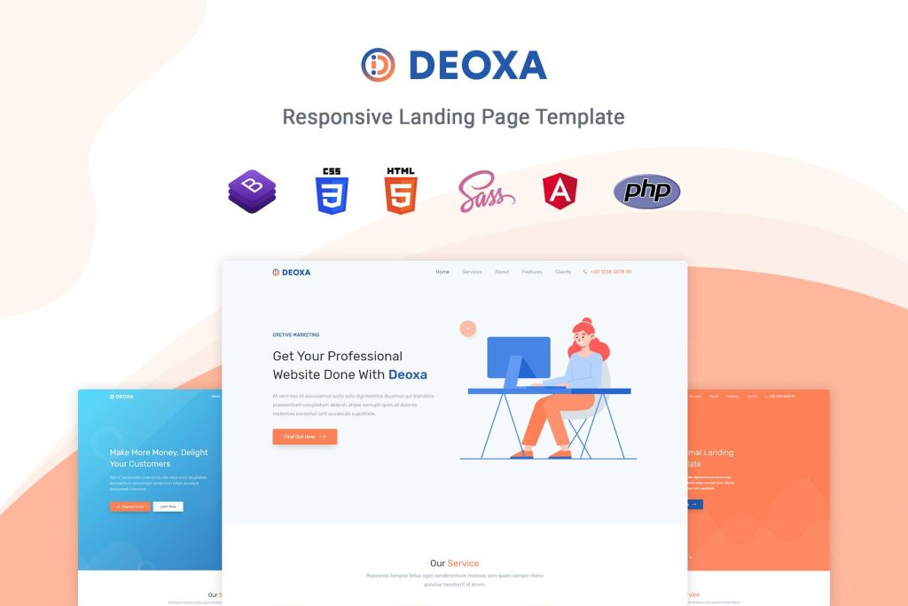 Deoxa - Angular 10 Landing Page Template Deoxa is a multi purpose ...