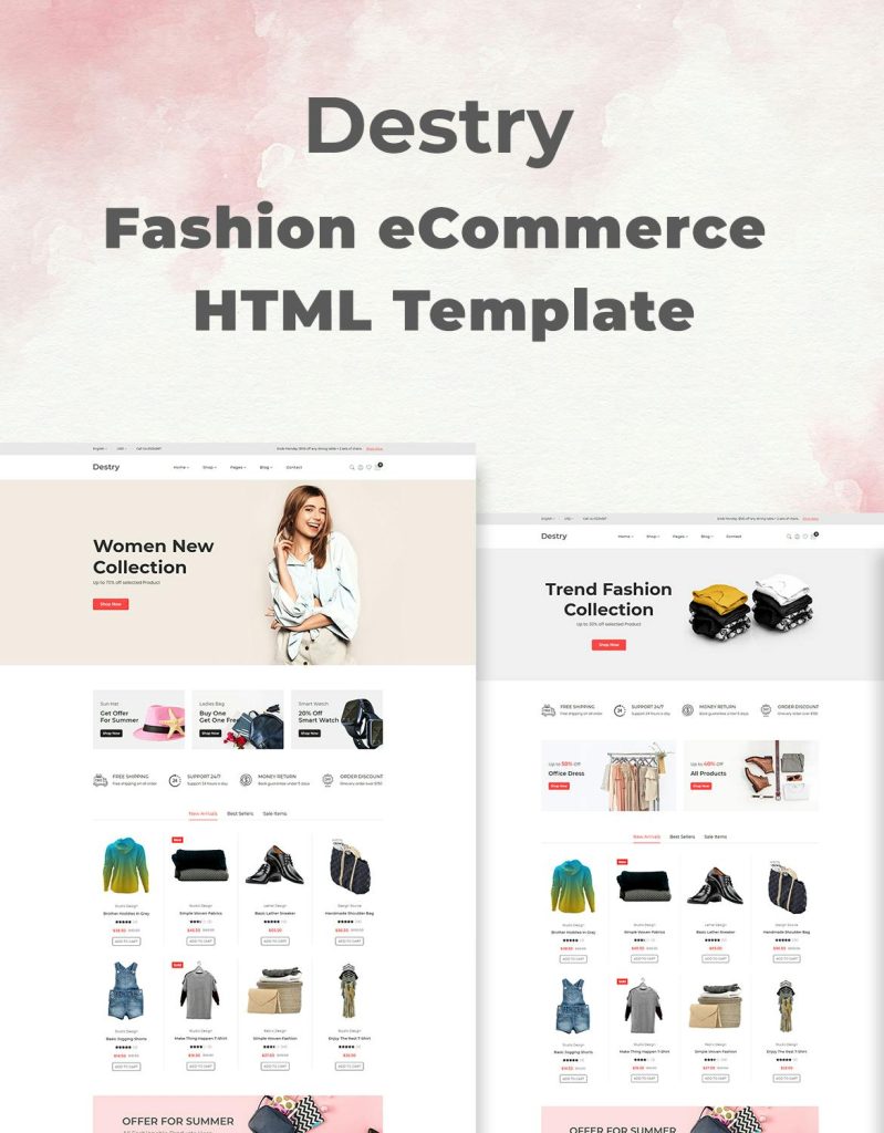 Destry - Fashion eCommerce HTML Template This stunning web template ...