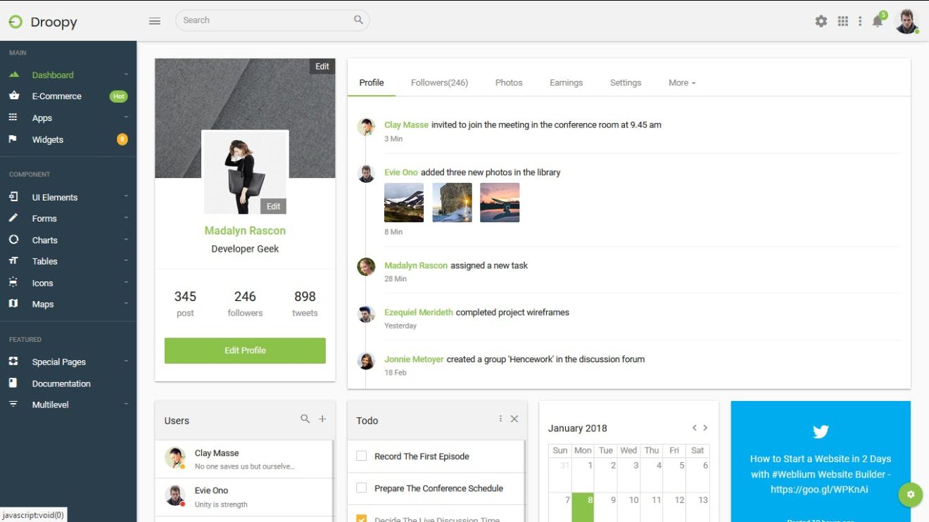 Droopy Multipurpose Bootstrap Admin Dashboard Multipurpose Bootstrap Admin Dashboard Template