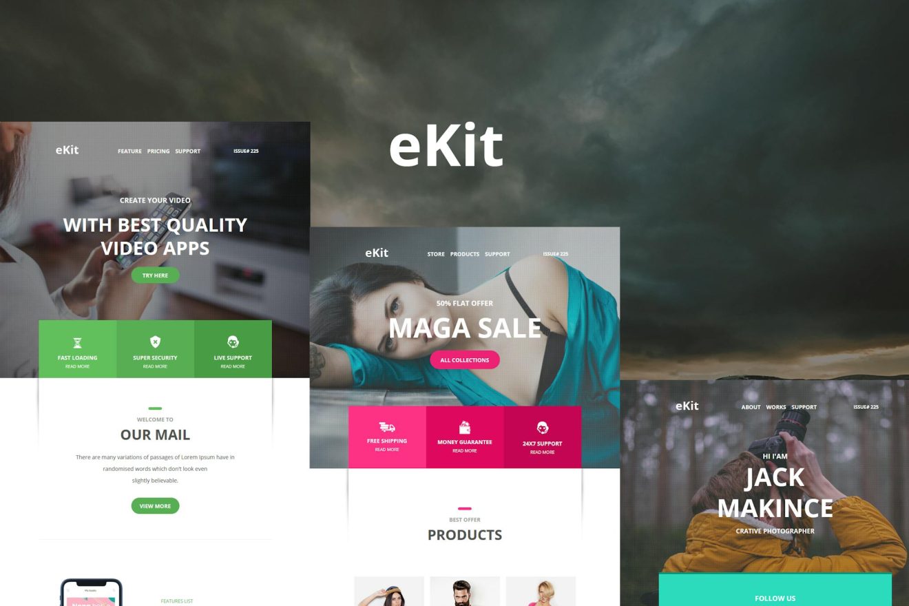 eKit Mail 80+ Modules Email Templates eKit Mail – Multipurpose ...