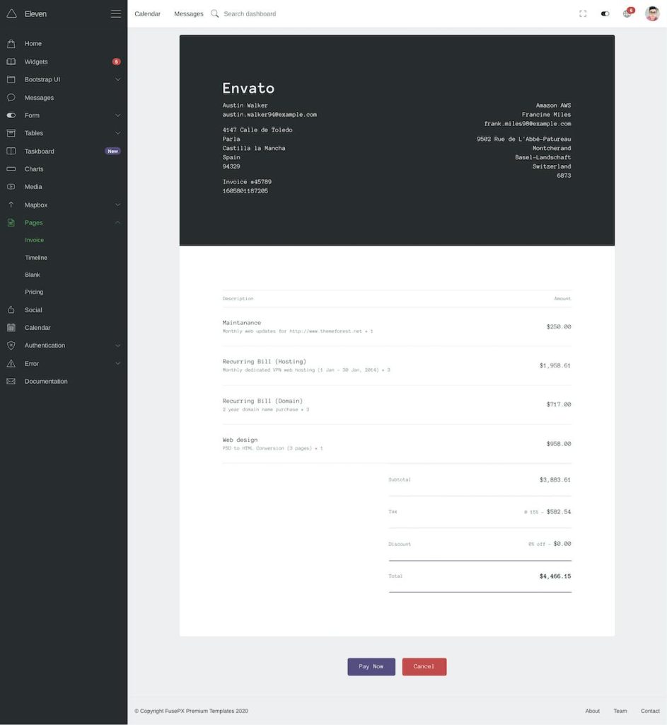 Eleven - Multi-Purpose Bootstrap Admin Template Multi-Purpose Bootstrap ...