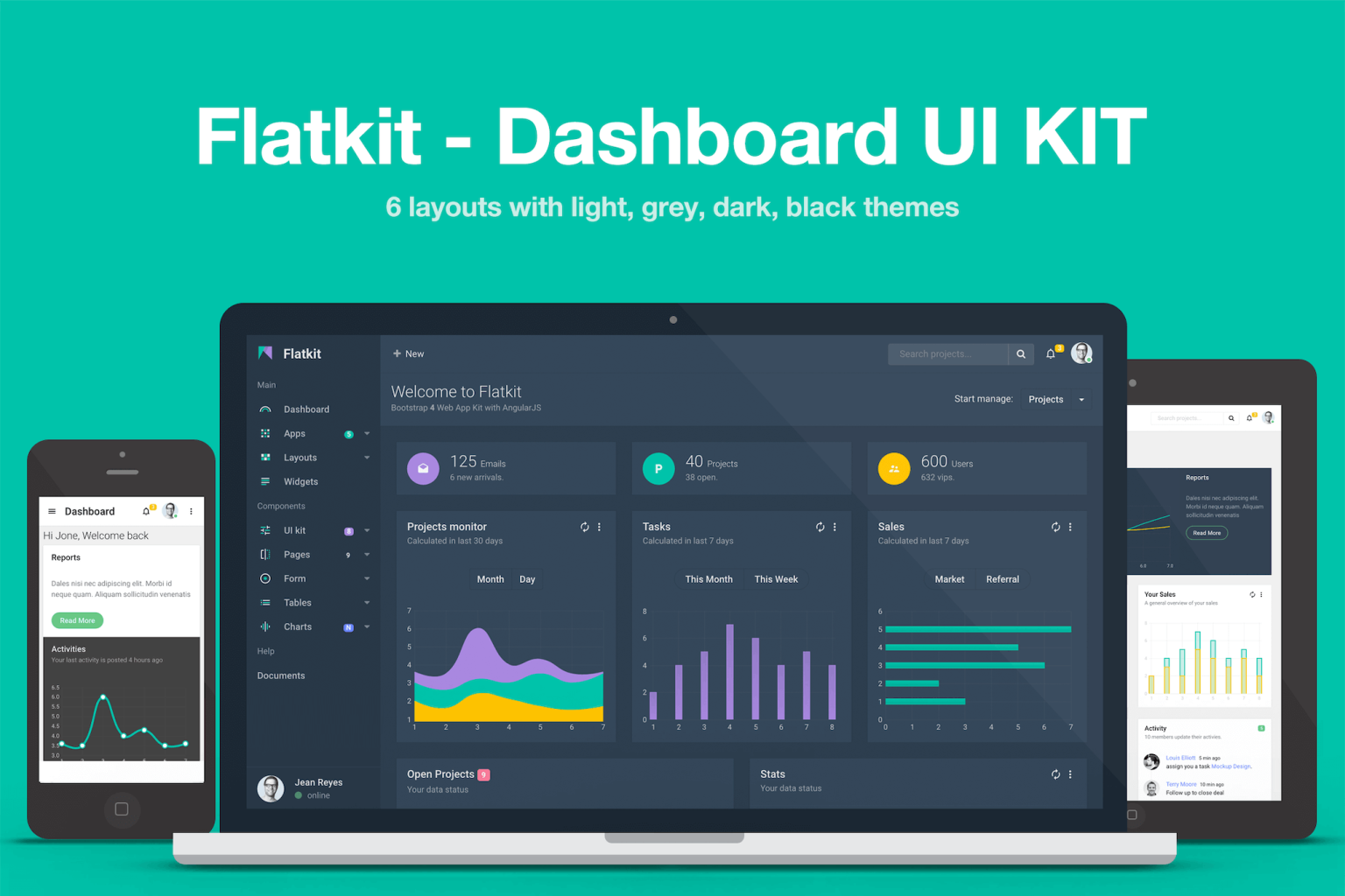 Flatkit - Dashboard UI KIT Bootstrap 4 admin dashboard with AngularJS - Prime Access