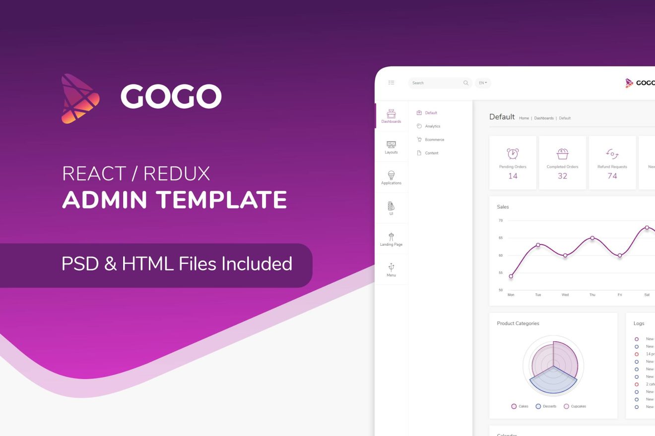 Gogo React - React Admin Template Gogo is a combination of beautifully ...