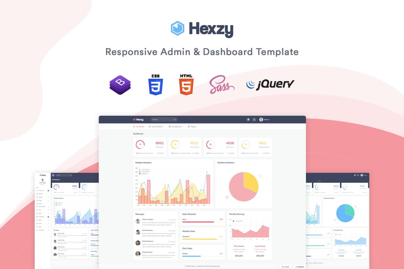 Hexzy - Admin & Dashboard Template Hexzy is a bootstrap 4 based fully responsive admin template ...