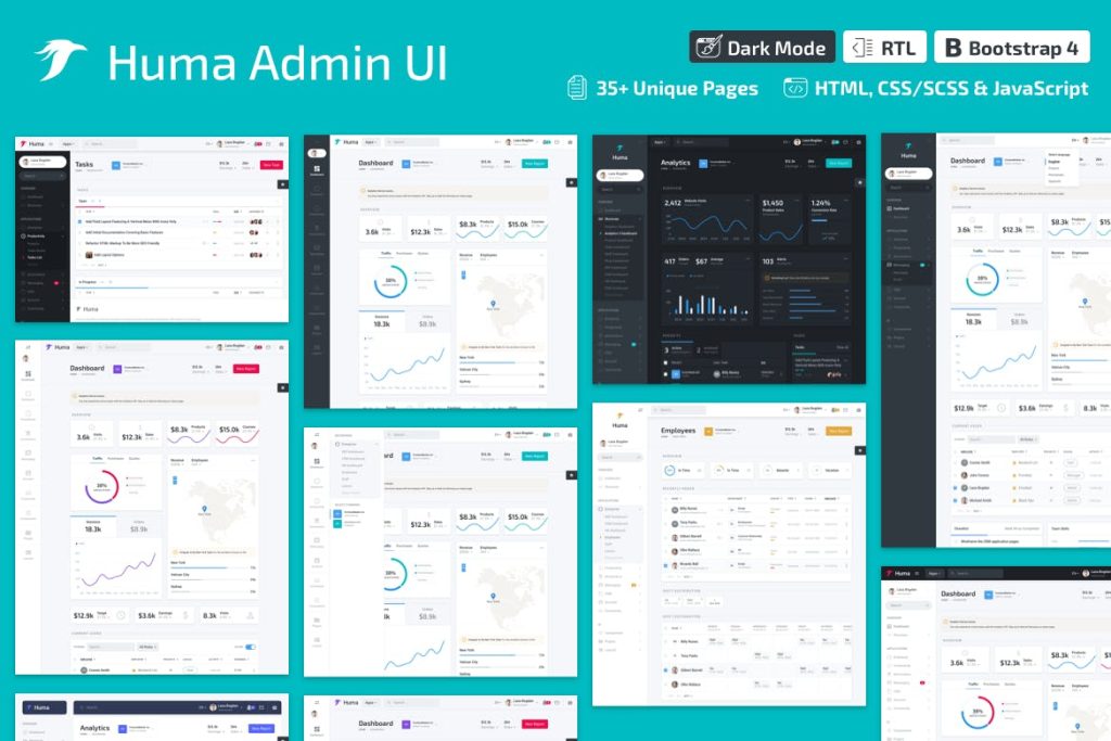 Huma Admin Dashboard PRO - Bootstrap 4 Admin Templ Bootstrap 4 Admin Dashboard Template - Prime ...