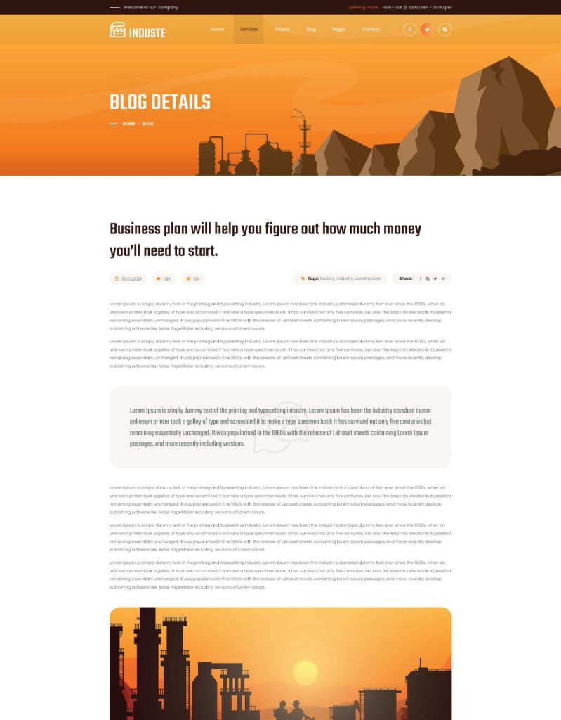 Induste - Industrial & Factory Bootstrap Template Induste is a resourceful and superbly ...