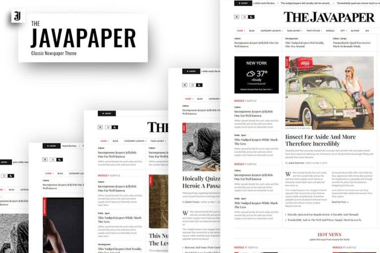 Javapaper – Classic Newspaper Theme - Prime Access