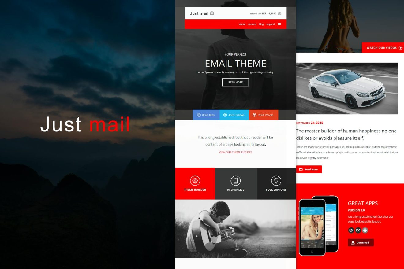 Just mail - Responsive E-mail Template Just mail – Responsive E-mail Template is a Modern and ...