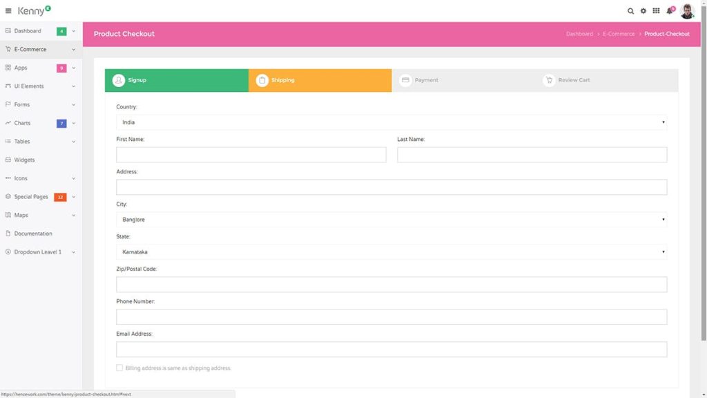 Kenny – Dashboard / Admin Site Responsive Template Dashboard / Web application / Admin Template ...
