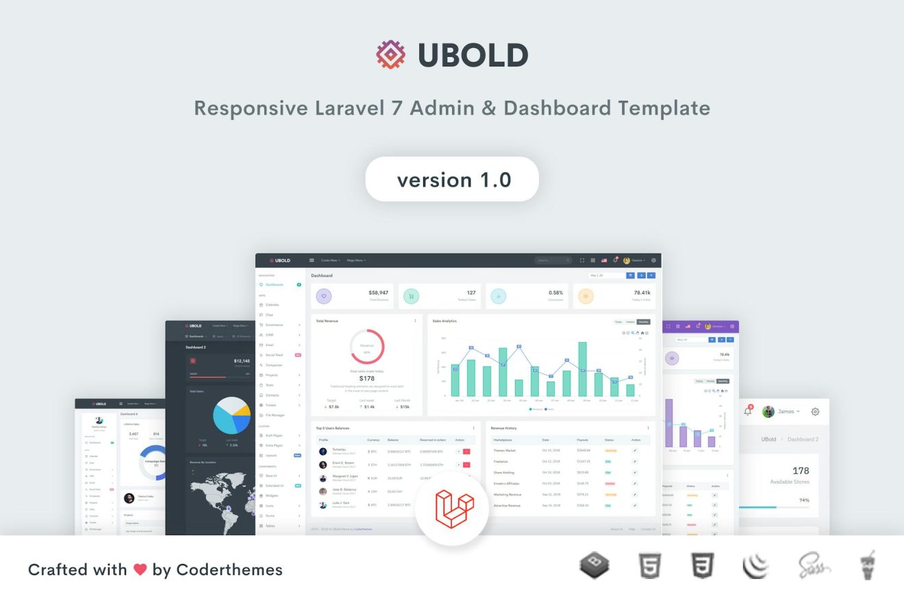 Laravel Admin Dashboard Template Ubold Ubold Is A Bootstrap 4 5 0