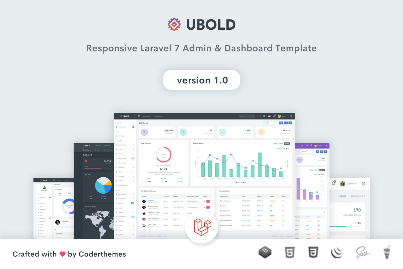 Laravel Admin & Dashboard Template - UBold Ubold is a Bootstrap 4.5.0 ...