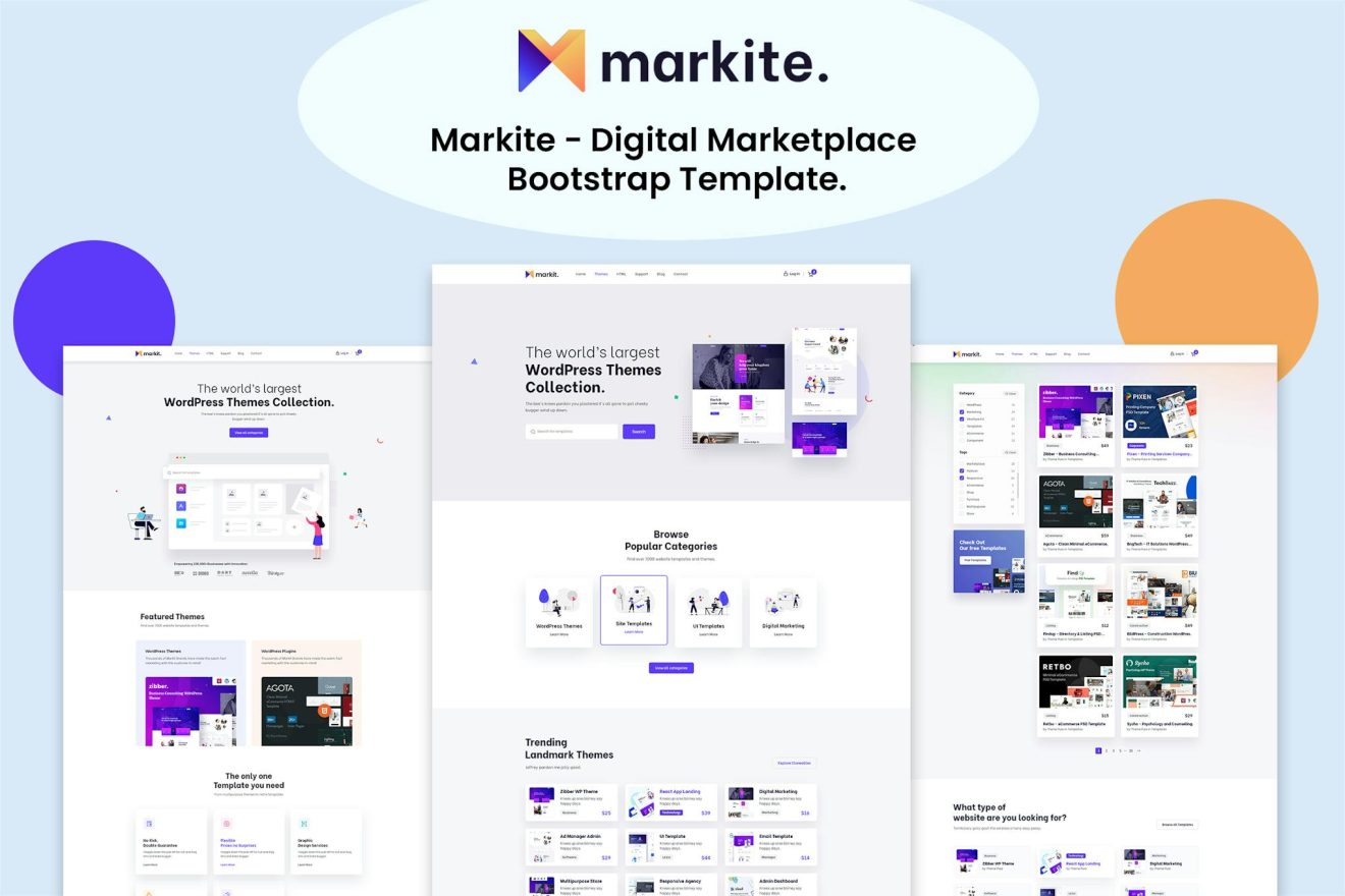 Markit - Digital Marketplace HTML5 Template Markit is the digital ...
