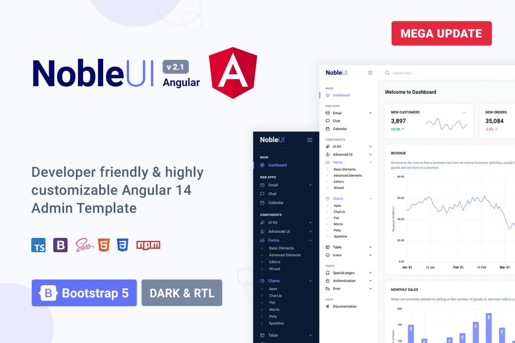 NobleUI - Angular 14+ Admin Template Multipurpose Angular Admin Dashboard, Dark & Light Themes ...