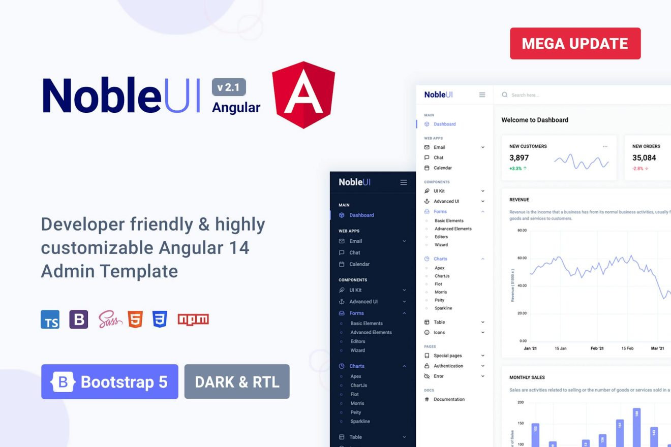 NobleUI - Angular 14+ Admin Template Multipurpose Angular Admin Dashboard, Dark & Light Themes ...