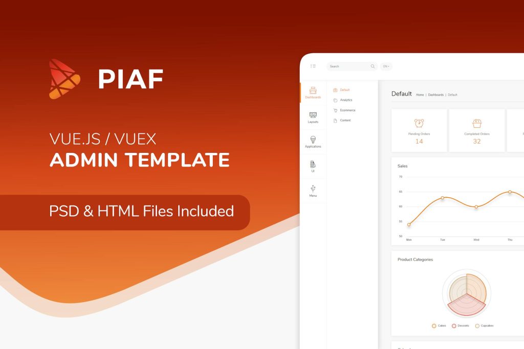 Piaf Vuejs Vuejs Admin Template Clean And Organised Code Awesome Design Prime Access