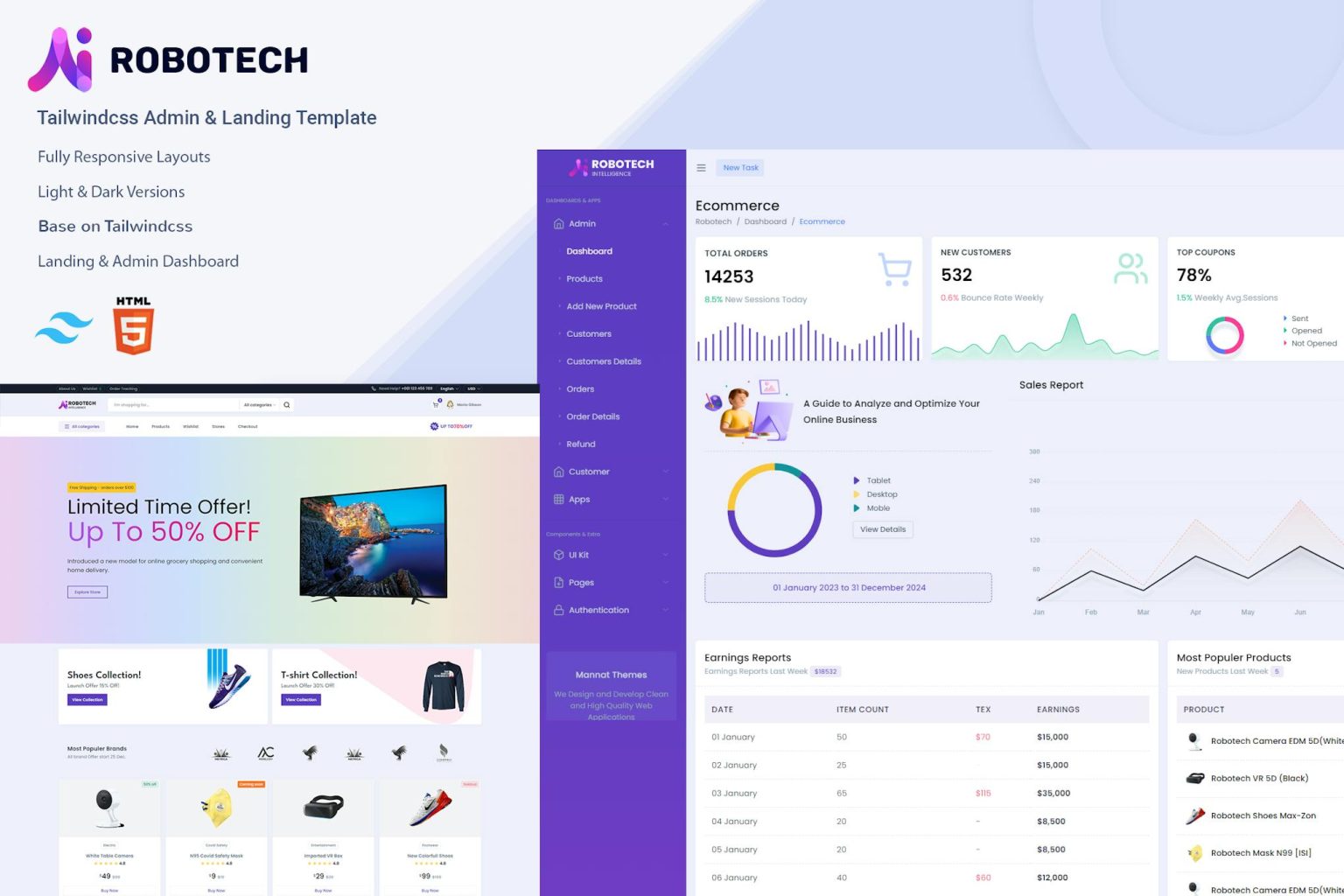 Robotech - Frontend & Backend Multipal Pages Frontend & Backend Multipal Pages and UI kit ...