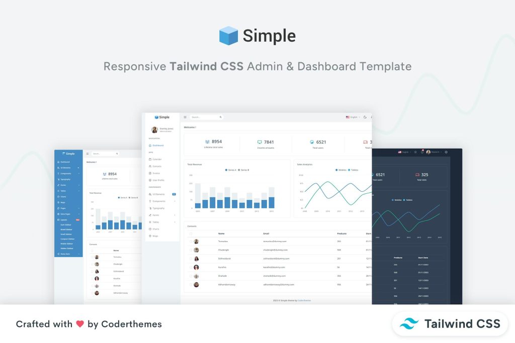 Simple - Tailwind CSS Admin & Dashboard Template Simple – Admin is a Tailwind CSS based premium ...