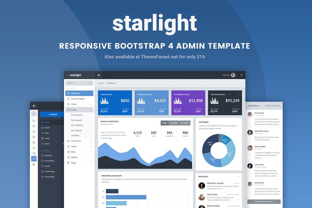 Starlight Responsive Bootstrap 4 Admin Template The Responsive ...
