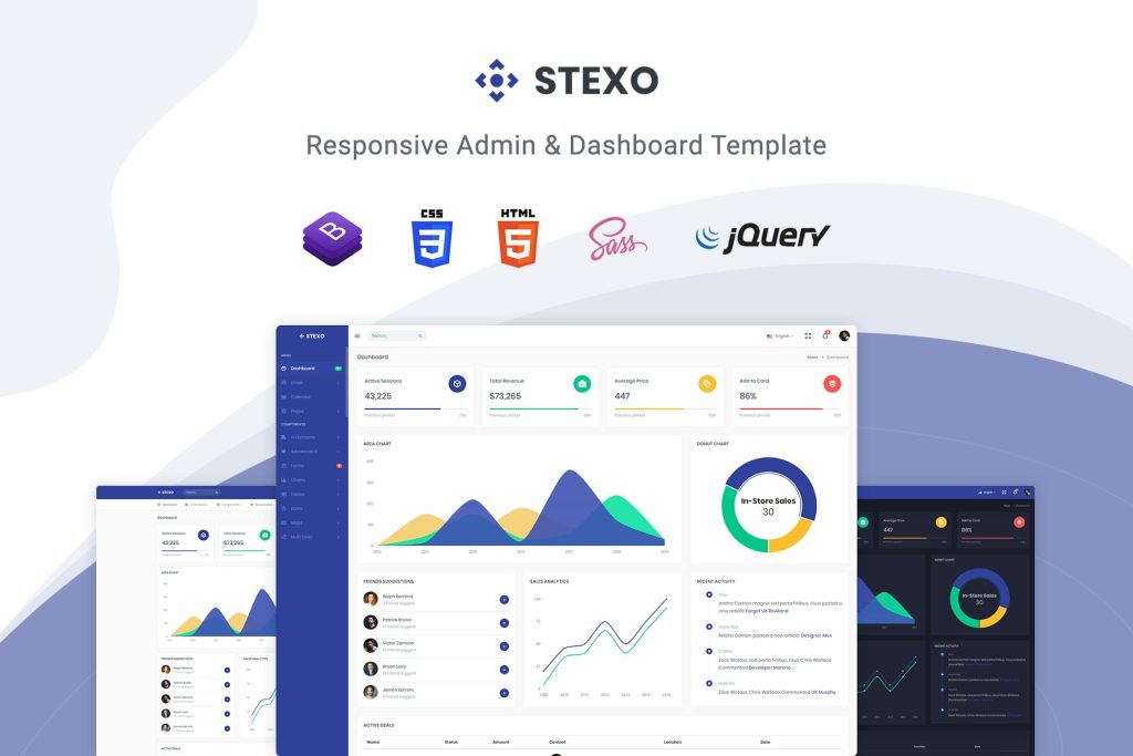 Stexo - Admin & Dashboard Template Hexzy admin is based on a simple and modular design, which ...