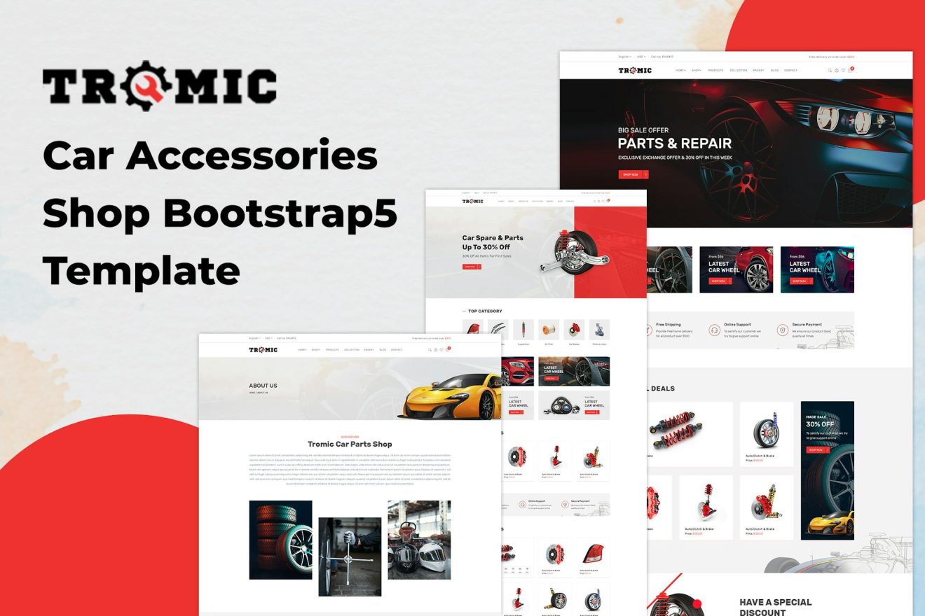 Tromic - Car Accessories Shop Bootstrap 5 Template Tromic Bootstrap 5 ...