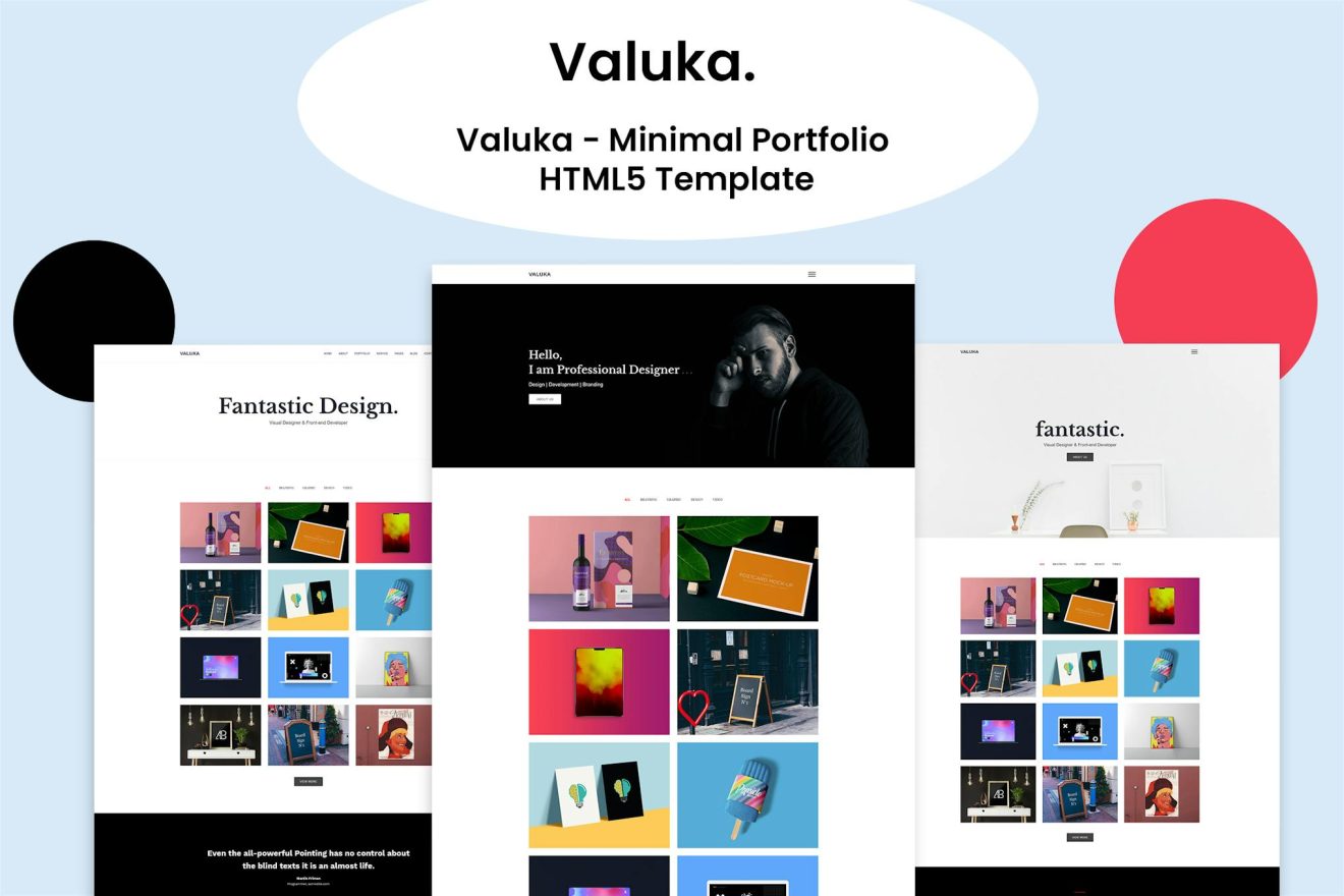 Valuka - Minimal Portfolio HTML5 Template Valuka – Minimal portfolio ...
