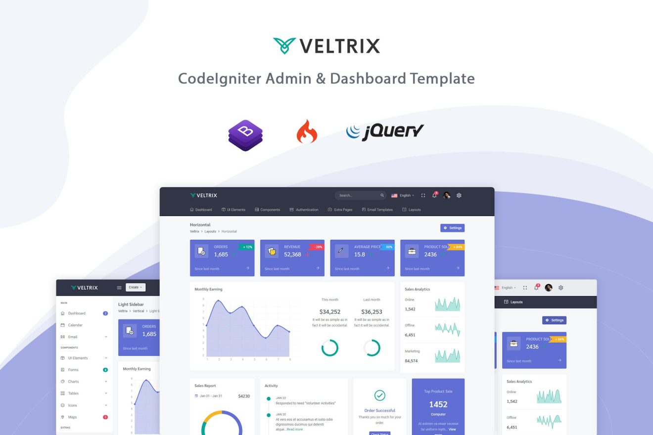 Veltrix - CodeIgniter Admin & Dashboard Template Veltrix – CodeIgniter ...