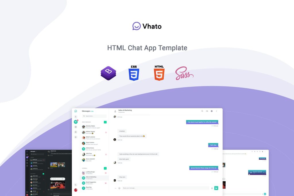 Vhato - Chat & Messaging HTML5 Template Vhato provides the best HTML template for new generation ...
