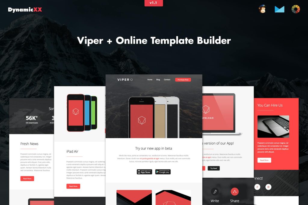 Viper - Responsive APP Business Email + Builder Viper - Responsive APP ...
