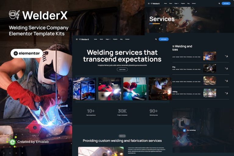 WelderX - Welding Services Elementor Pro Tempalate Kit - Prime Access