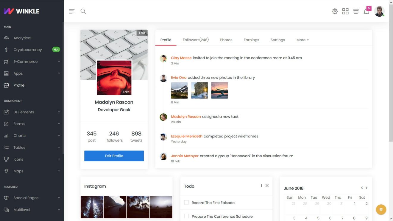Winkle Responsive Bootstrap Admin & Powerful UI Kit - Prime Access