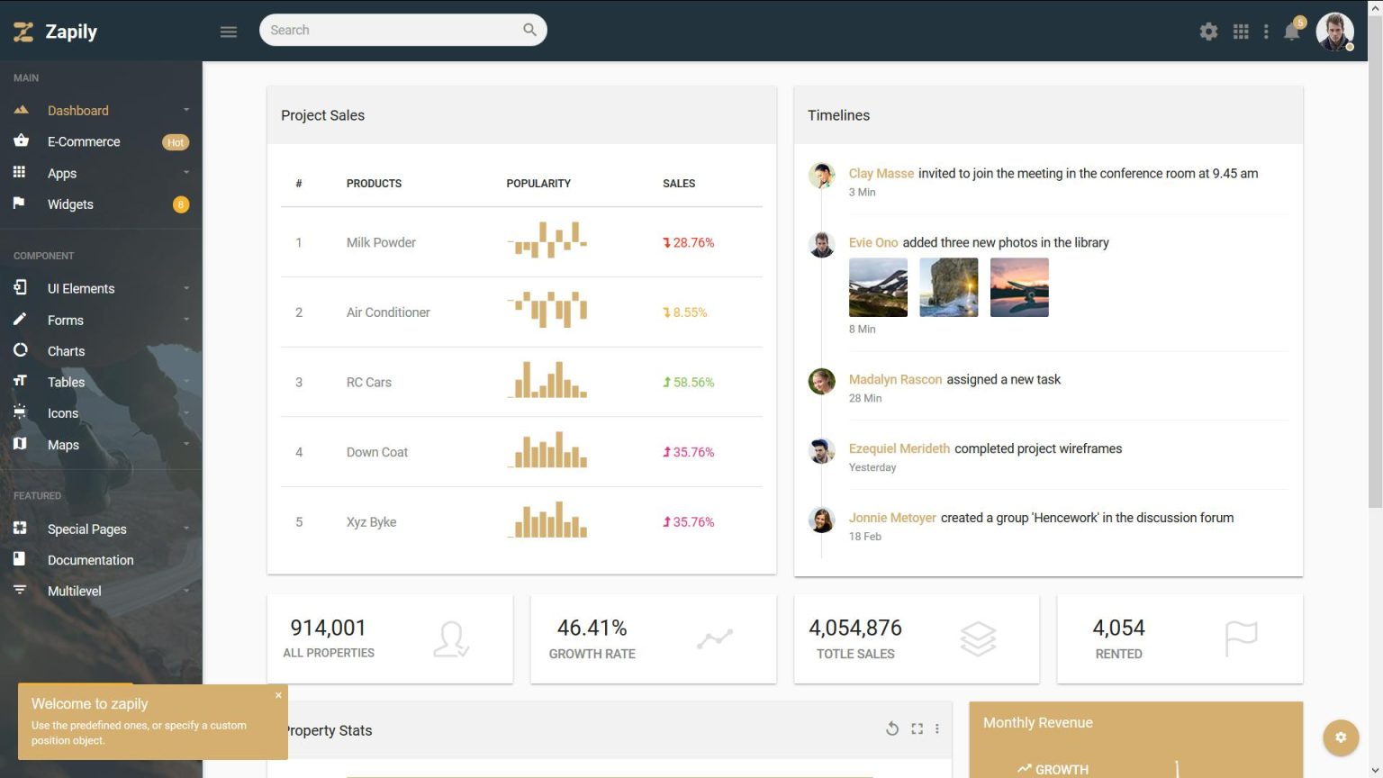 Zapily - Responsive Bootstrap Admin & Powerful UI Responsive Bootstrap Admin & Powerful UI Kit ...