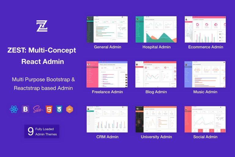 Zest: Multi-Concept React Admin Template A premium multi-purpose admin ...