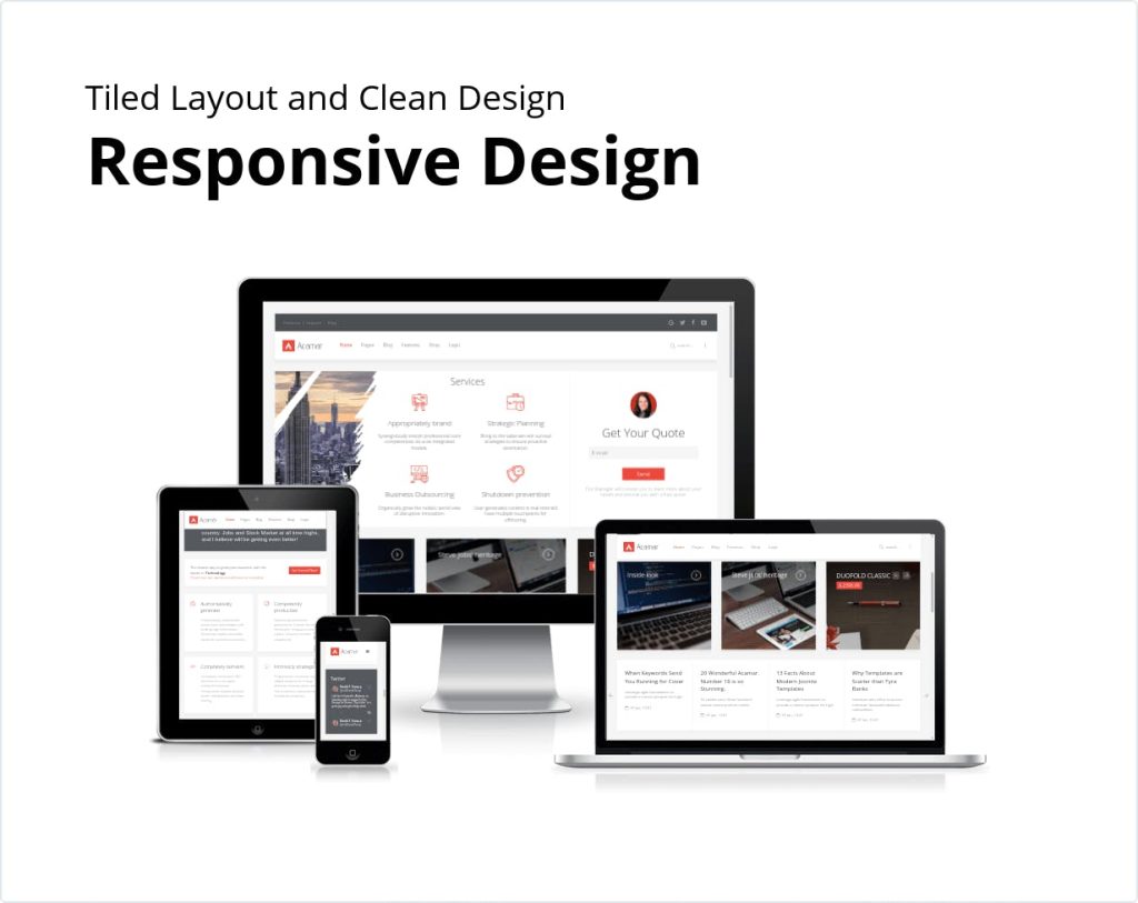 Acamar — Tiled Layout Responsive HTML Template Acamar Template has a ...