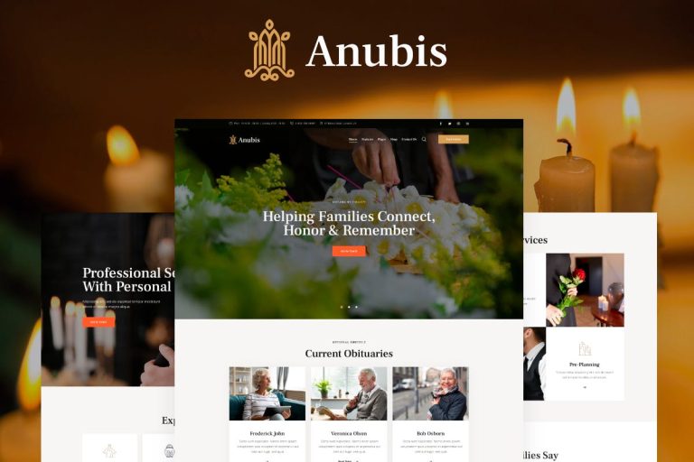 Anubis Funeral & Burial Services WordPress Theme - Prime Access