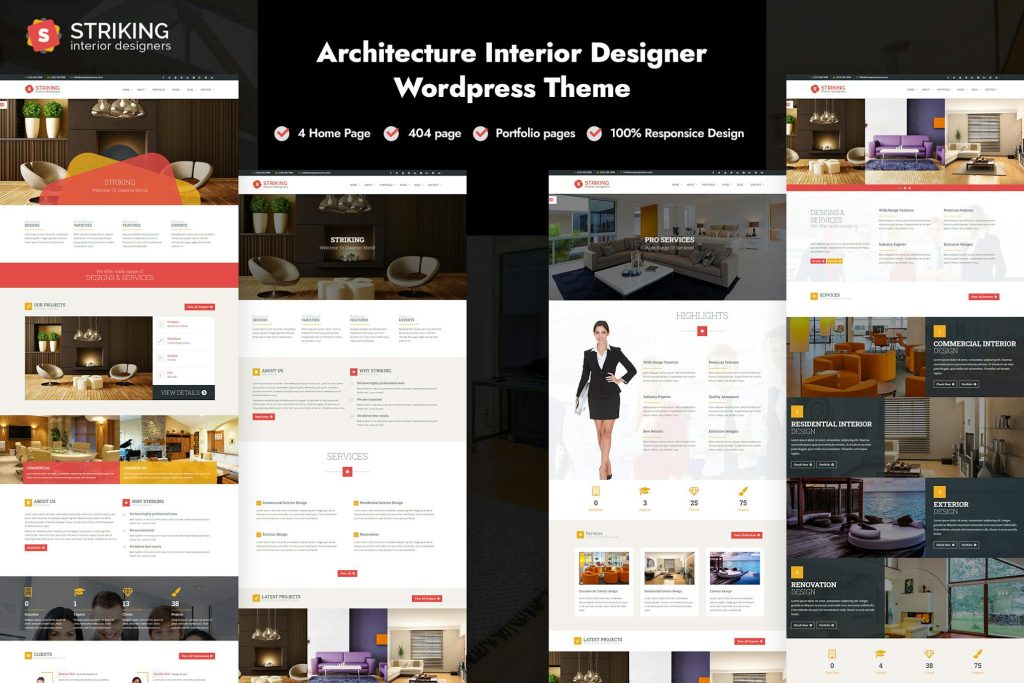 Architecture Interior Designer WordPress Theme Best Theme For Interior Designers & Architects ...