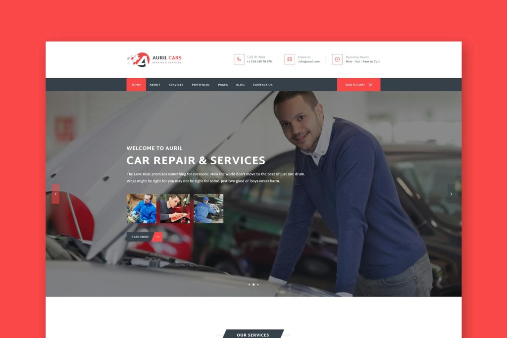 Auril - Car Mechanic Workshop HTML Template Car Mechanic Workshop ...