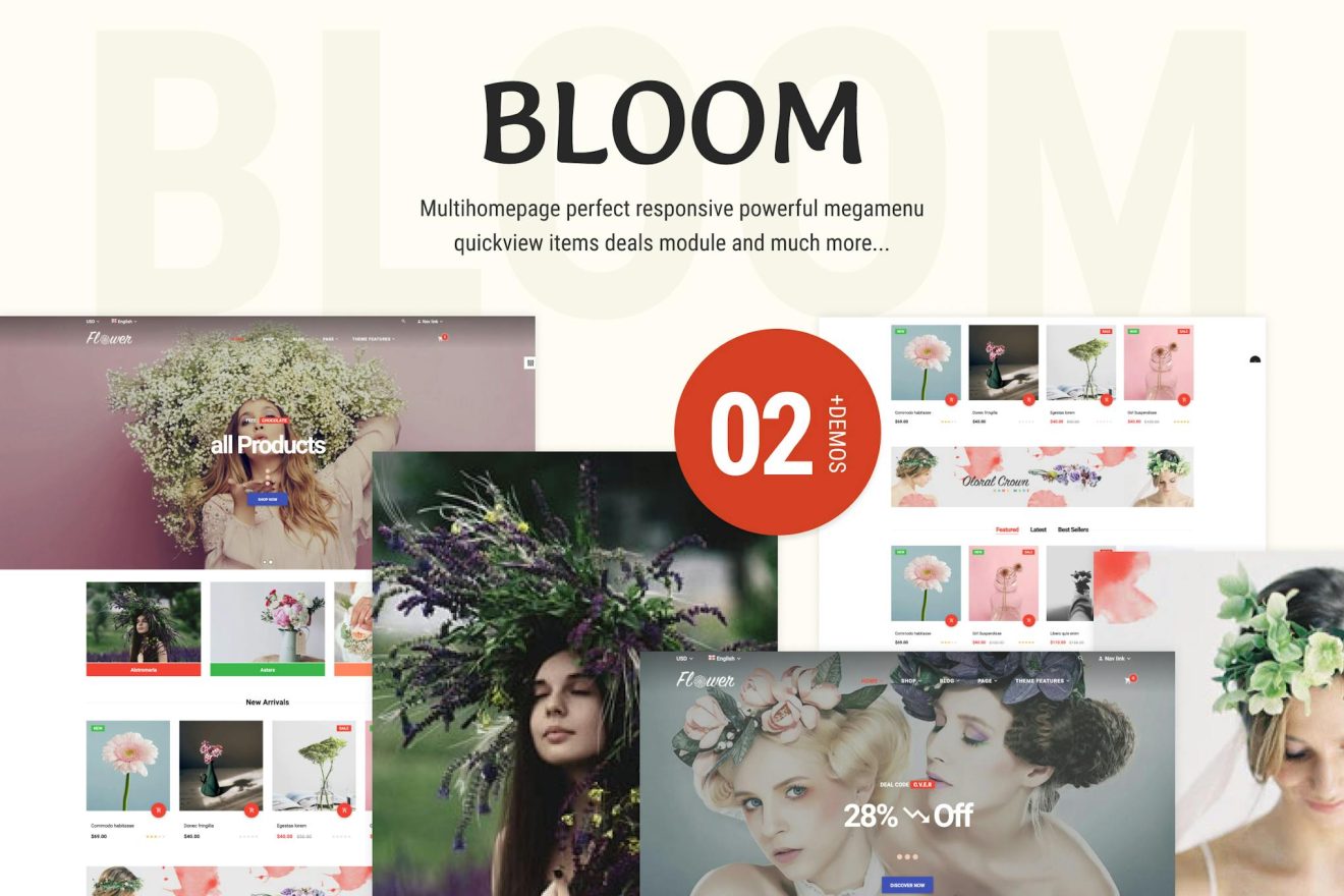 Bloom Shopify Theme Shopify Theme Sections, Multiple layout header ...